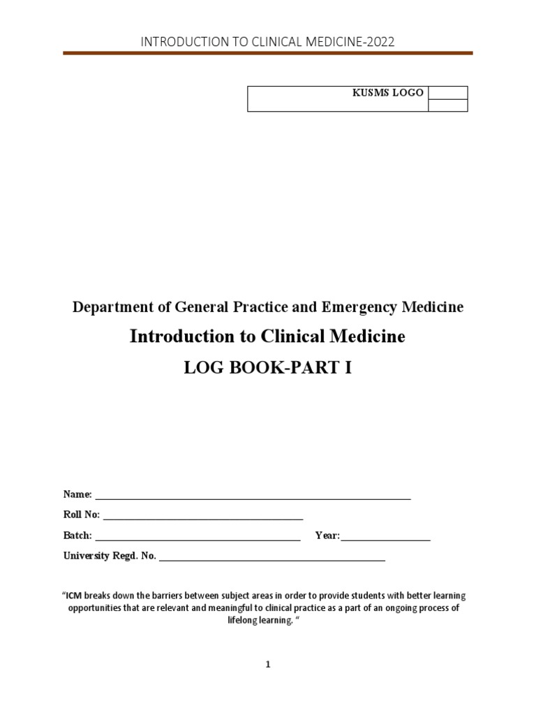 Log Book Part - 1 - Feb - 7 Icm | PDF | Autonomy | Medical Ethics