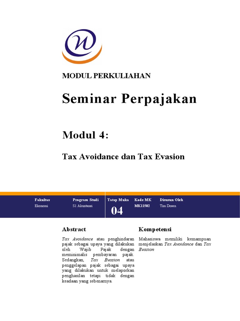 Modul Seminar Perpajakan - M-04 Ganjil 2020 | PDF