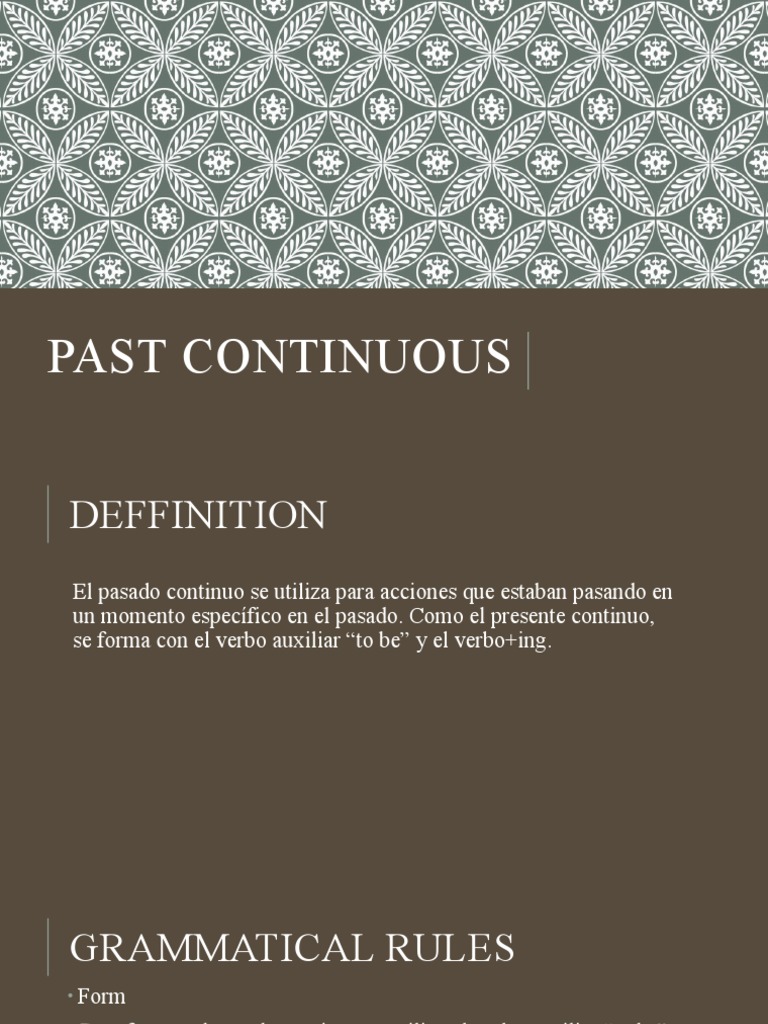 Past Continuos | PDF