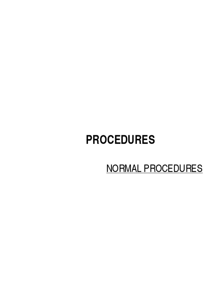Standard Operating Procedures for Normal Flight Operations | PDF ...