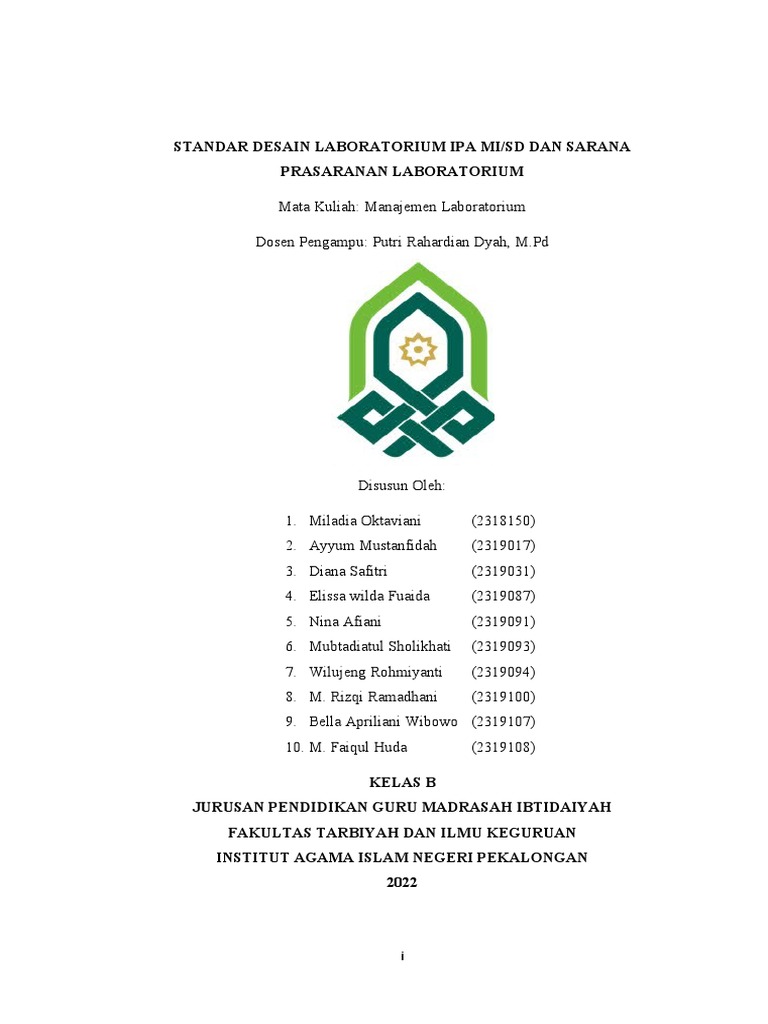 Standar Desain Laboratorium IPA | PDF