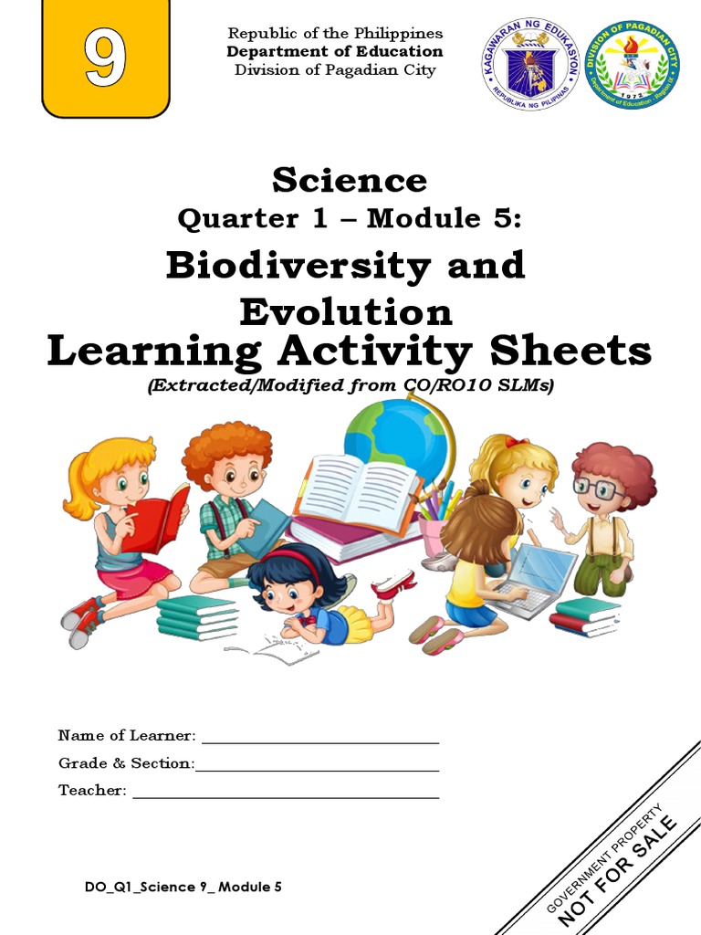 Biodiversity and Evolution: Learning Activity Sheets | PDF | Ecological ...