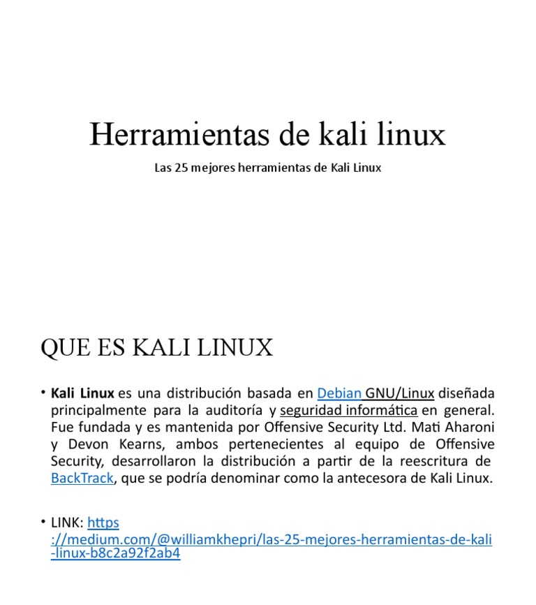 TEMA-7 Herramientas de Kali Linux | PDF