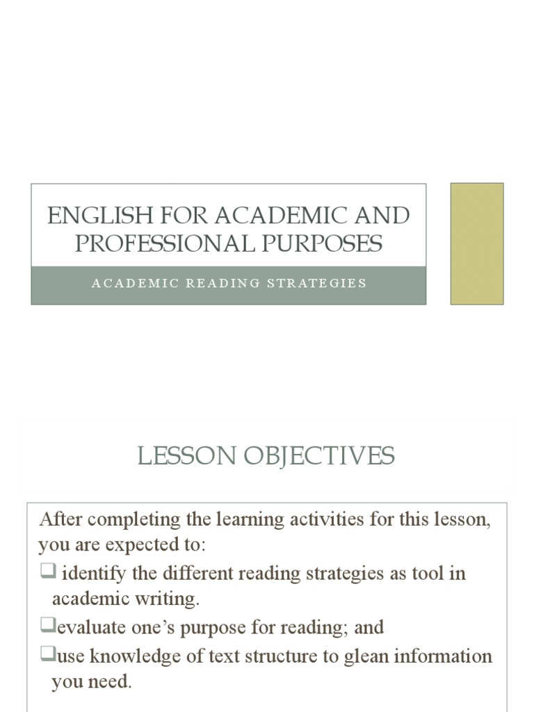 English For Academic and Professional Purposes | PDF | Speed Reading ...