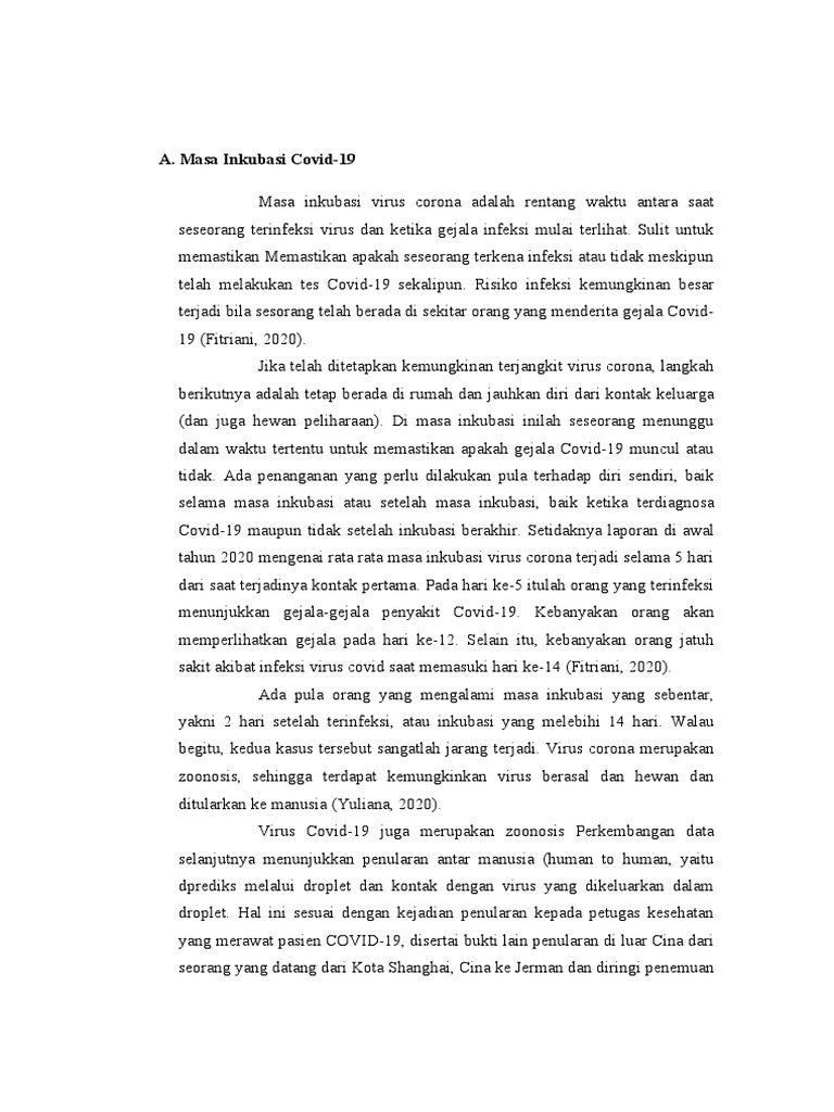 Masa Inkubasi Sampai Fisiologi | PDF