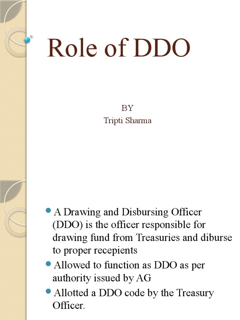 Role of DDO in Govt | PDF | Cheque | Payments