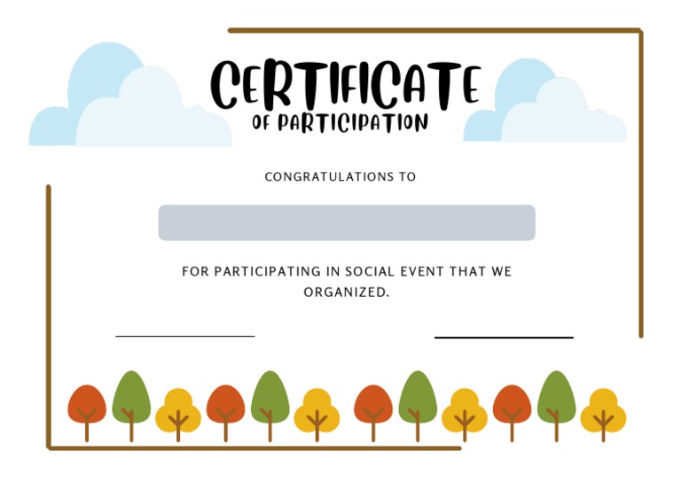 Participation Certificate Template | PDF
