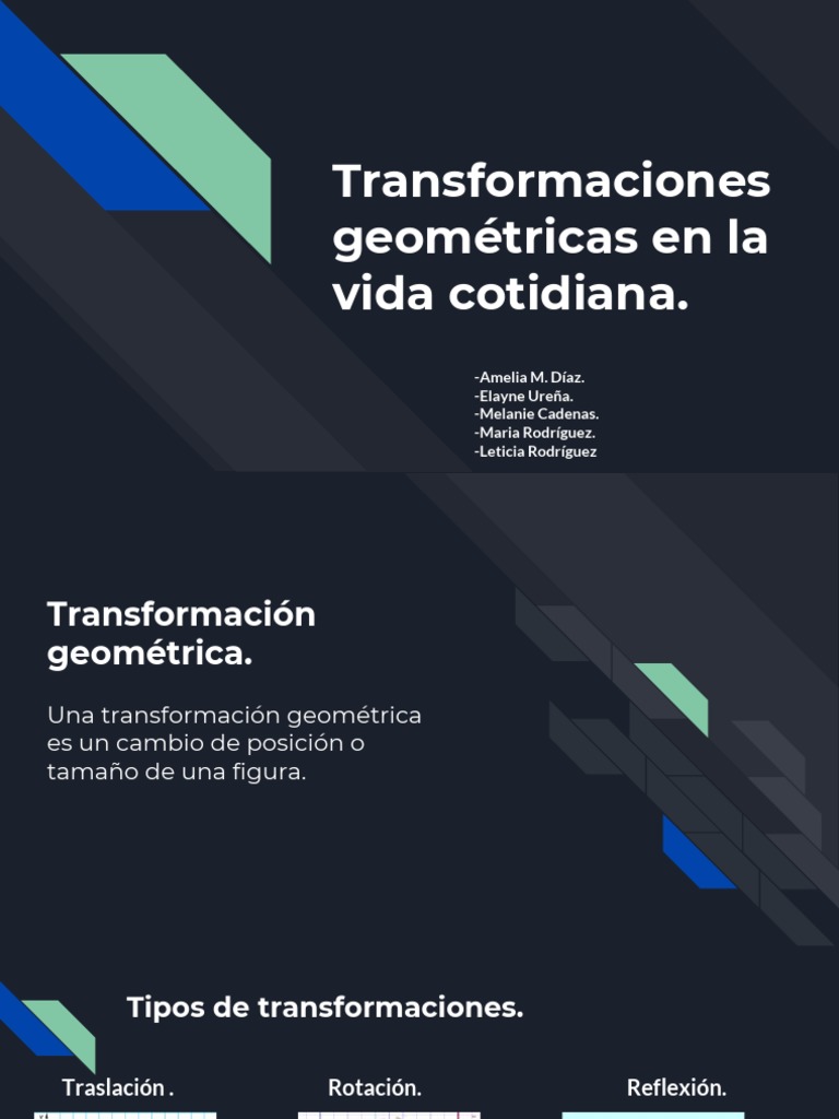 Transformaciones Geométricas en La Vida Cotidiana. | PDF