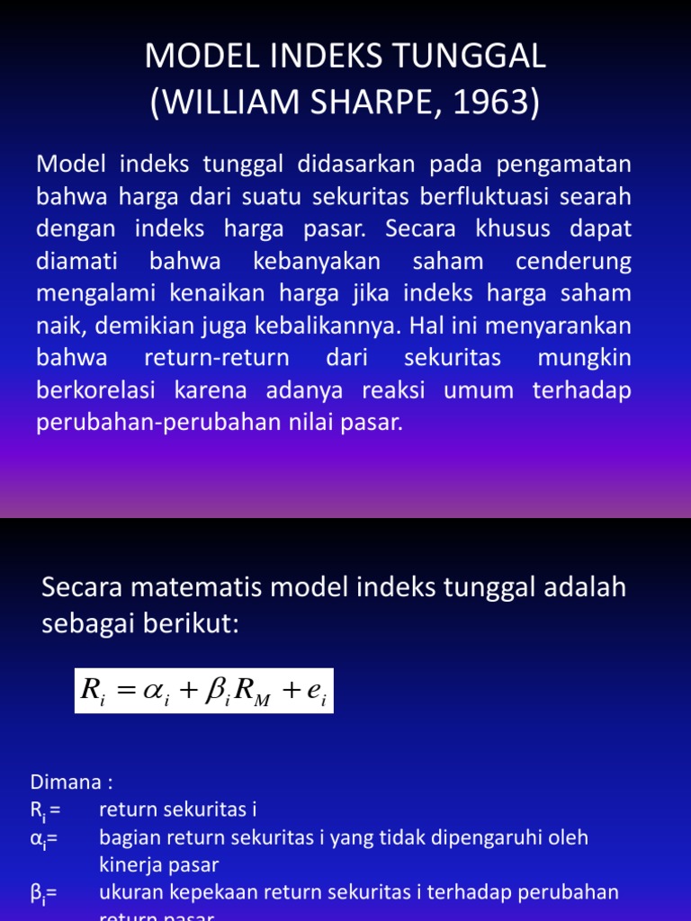 Modul 4 Model Indeks Tunggal | PDF