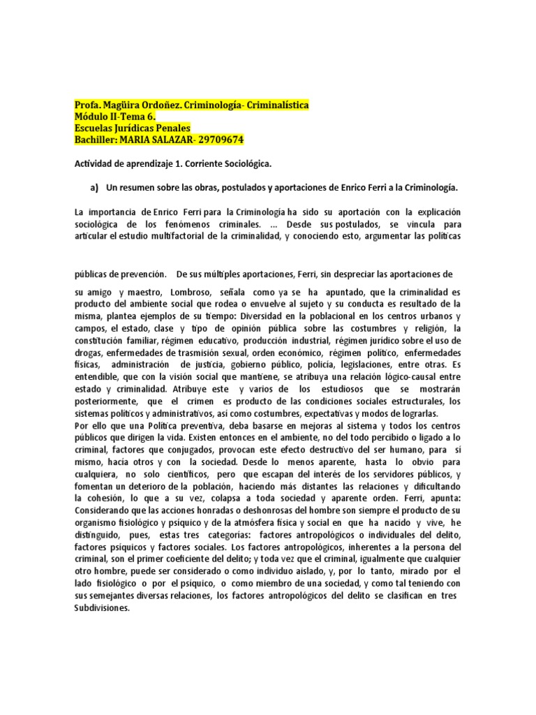 Criminologia - Modulo II - Tema 6c. | Download Free PDF | Criminología | Sociología