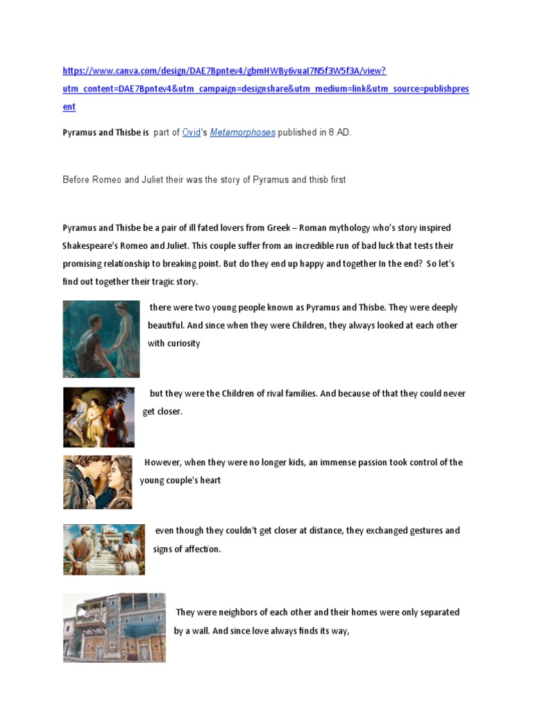 Pyramus and Thisbe | PDF