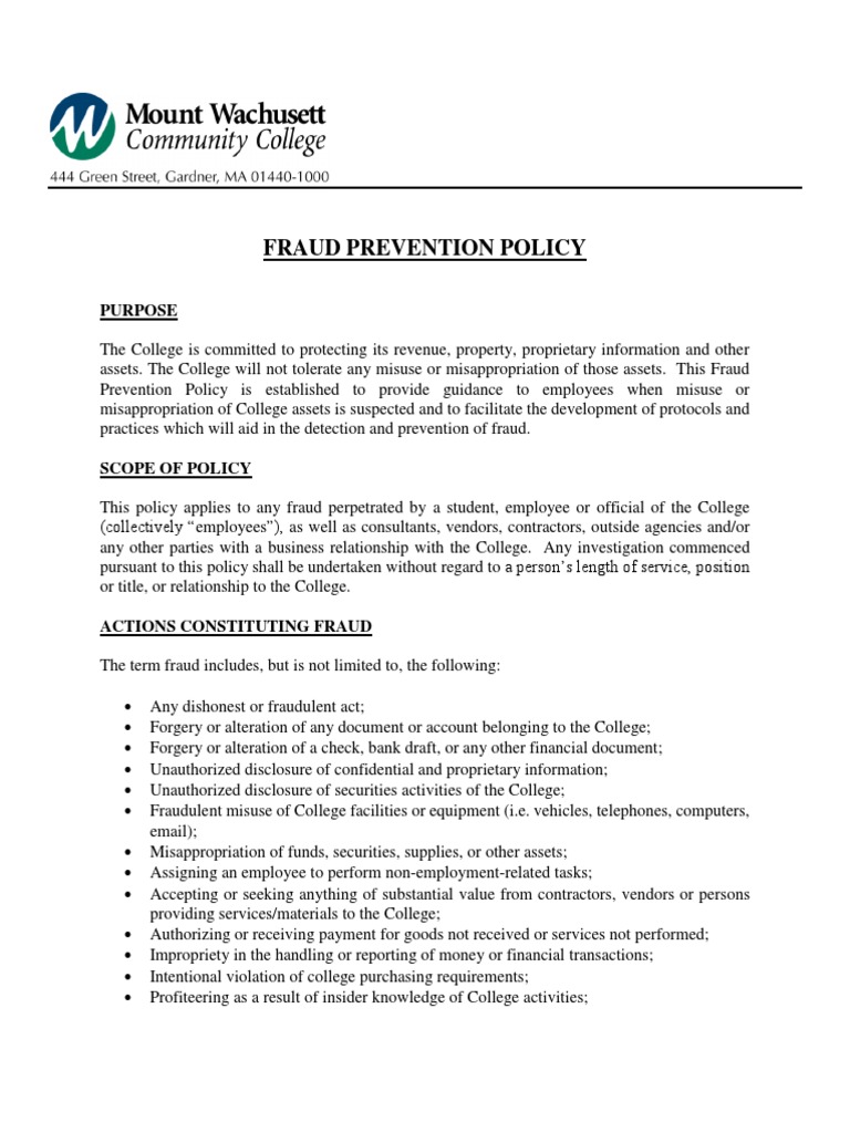 Fraud Prevention Policy | PDF | Fraud | Health Insurance Portability ...