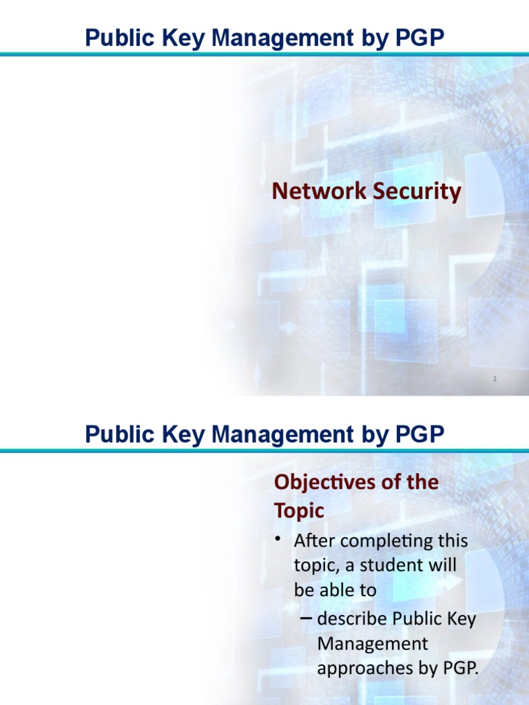 Public Key Management by PGP: Network Security | PDF | Public Key ...