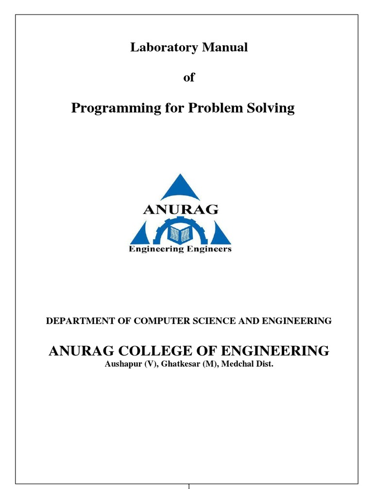 PPS Lab Manual | Download Free PDF | Pointer (Computer Programming ... PPS Lab Manual | Download Free PDF | Pointer (Computer Programming ...