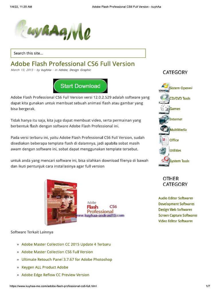 Adobe Flash Professional CS6 Full Version - Kuyhaa | PDF