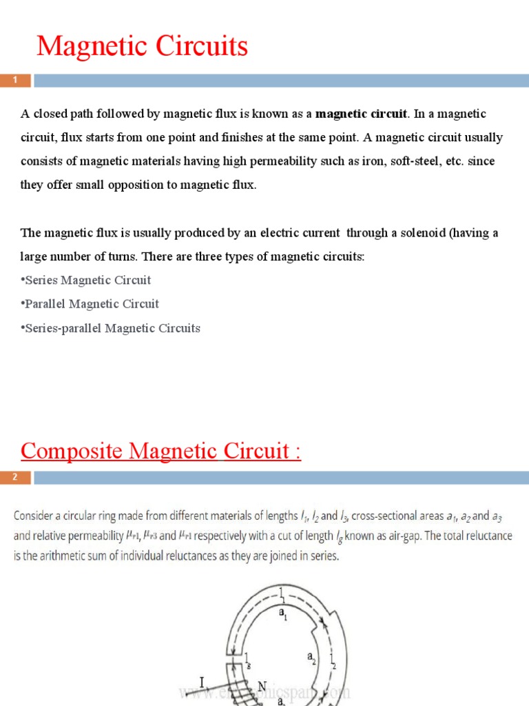 Magnetic Circuits: - Series Magnetic Circuit - Parallel Magnetic ...