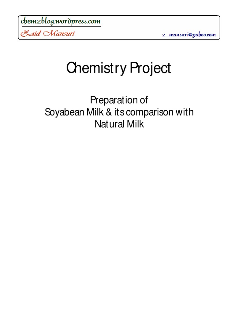Comparison of Curd Formation Between Soy Milk and Natural Buffalo Milk ...