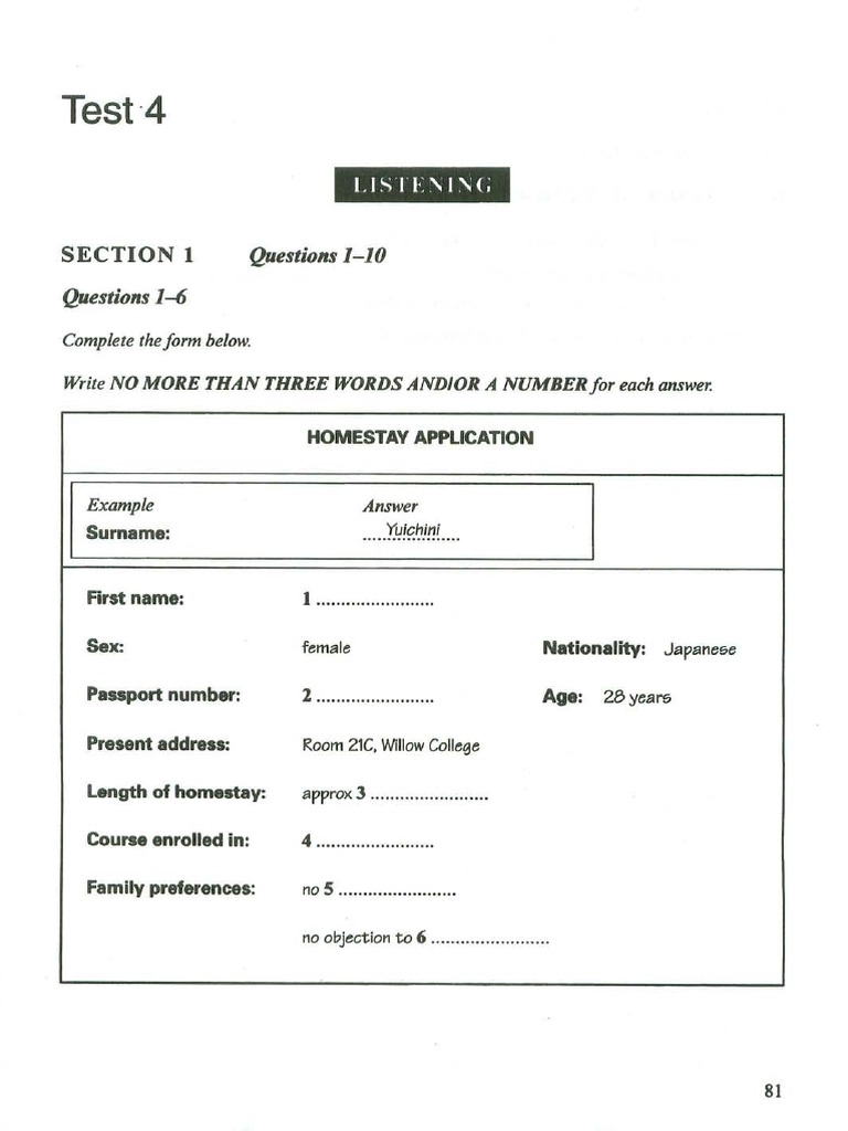 IELTS Listening-&-Reading Listening C7 Test-4 Questions | PDF