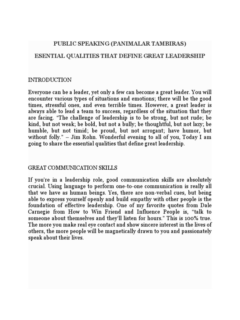 Public Speaking | PDF | Leadership | Psychological Resilience
