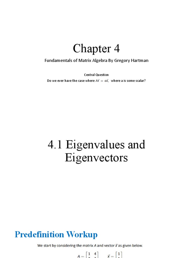 Chapter 4 EIgen Values and Eigen Vectors | Download Free PDF ...