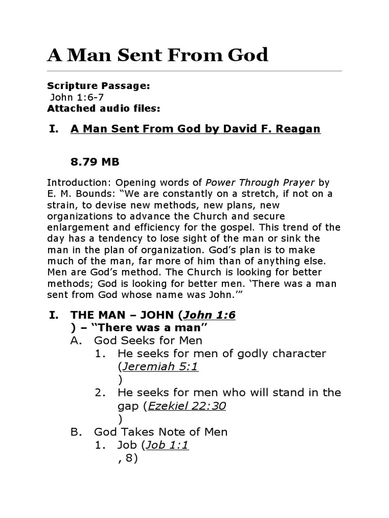 A Man Sent From God | PDF | Abrahamic Religions | Theology