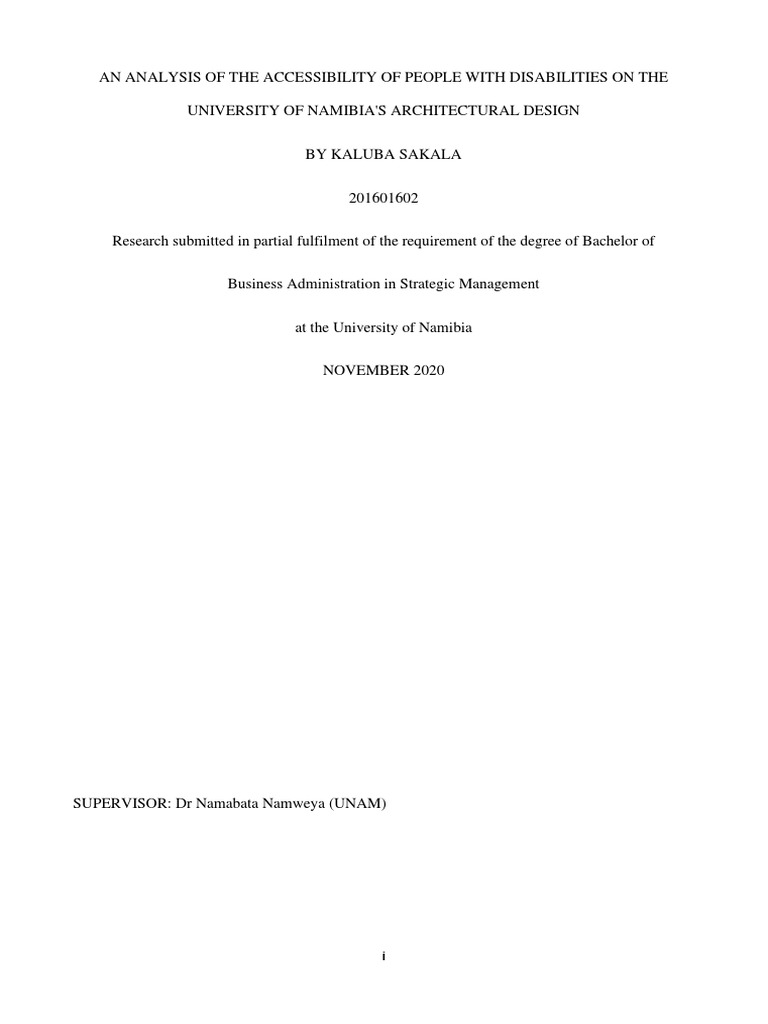 An Analysis of The Accessibility of People With Disabilities On The ...