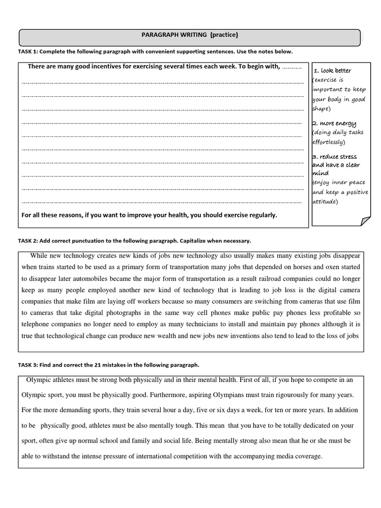 Paragraph Writing Practice | PDF | Economies