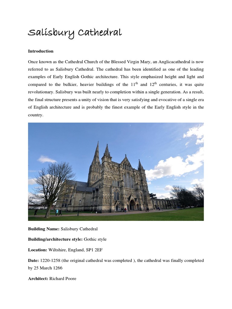 Salisbury Cathedral Image One | PDF | Gothic Architecture | Vault ...
