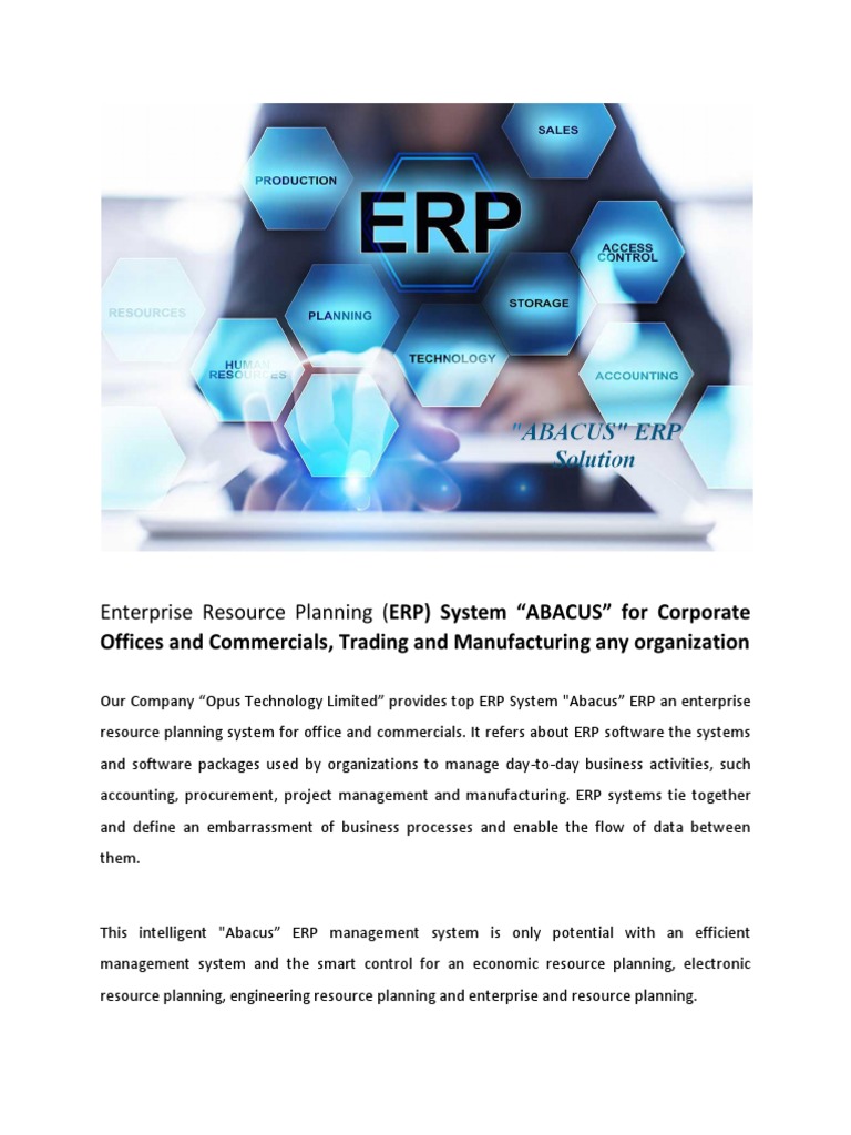 Abacus ERP: Streamlining Business Operations | PDF | Enterprise ...