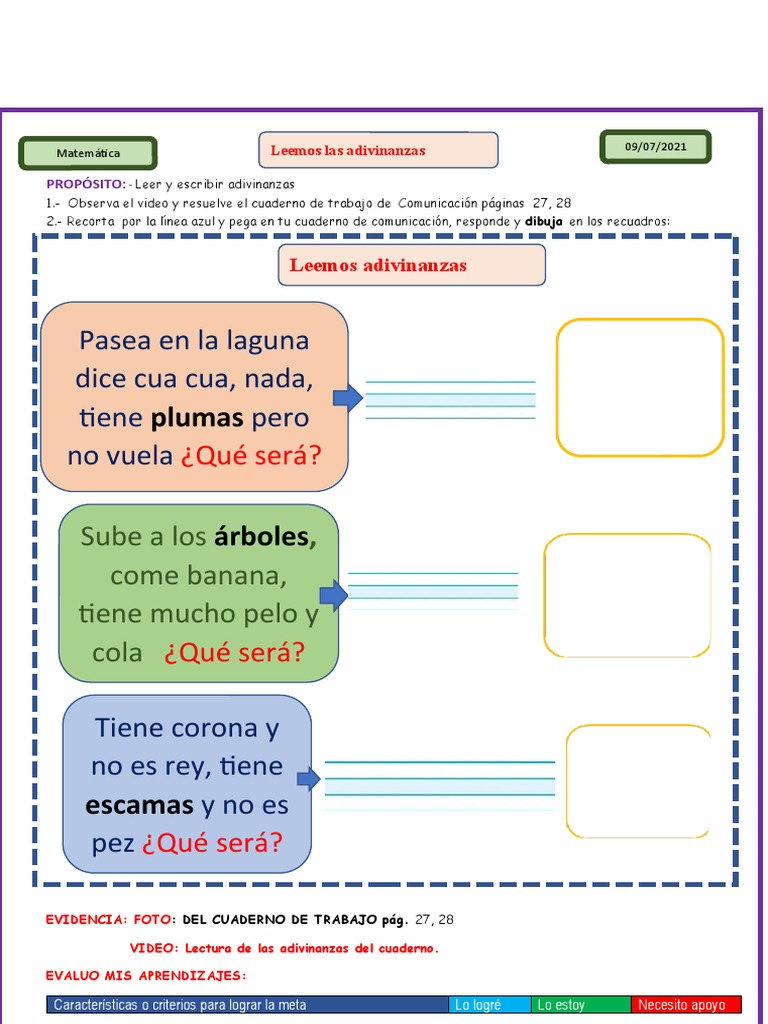 Leemos Adivinanzas | PDF