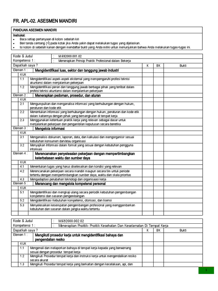 APL-02 - Skema Kkni Level 2 Akl | PDF