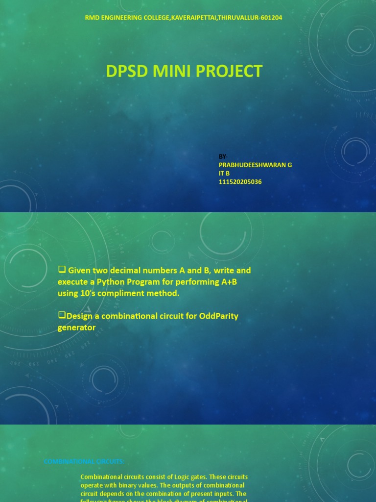 DPSD Mini Project | PDF | Bit | Arithmetic