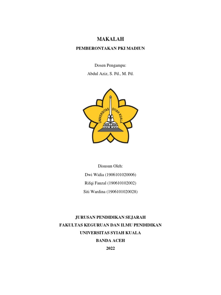 Makalah Pki Madiun. | PDF