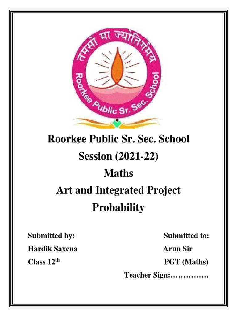 Maths Project File Term 2 | PDF | Probability | Probability Distribution