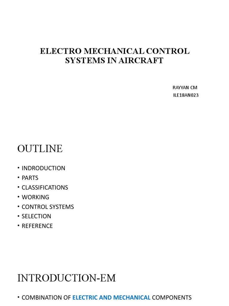Electromechanical Control Systems in Aircraft | PDF | Actuator ...
