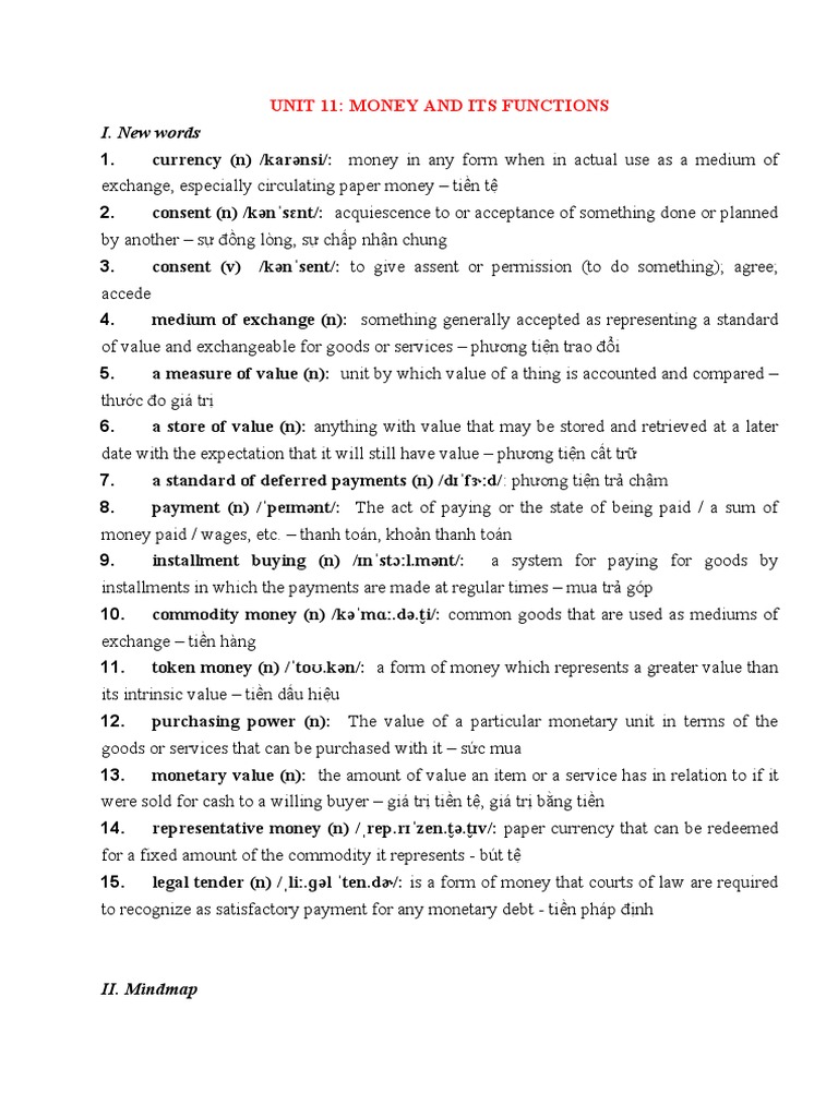 Unit 11 - Money and Its Functions | PDF | Money | Value (Economics)