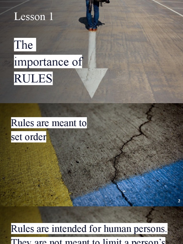 Lesson 1: The Importance of Rules | PDF