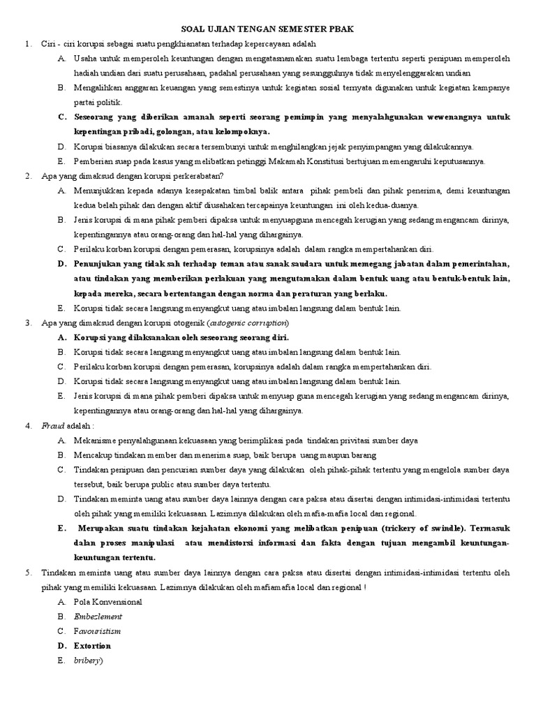 Soal PBAK | PDF