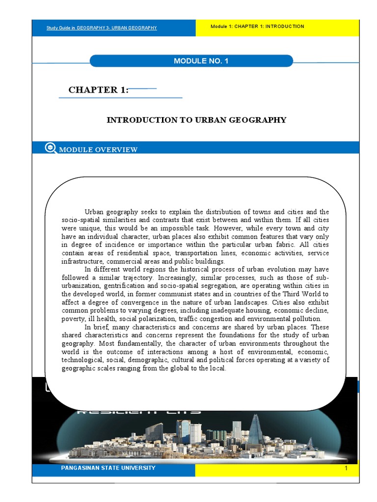 Introduction To Urban Geography: Module No. 1 | Download Free PDF ...