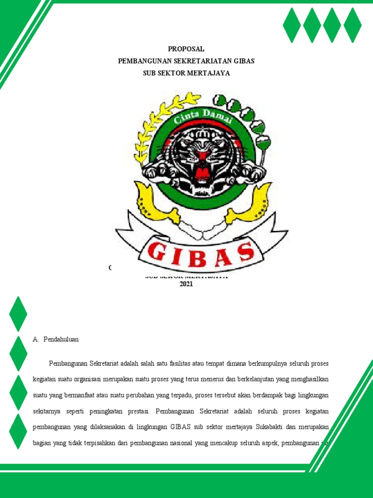 Proposal Pembangunan Sekretariat GIBAS | PDF