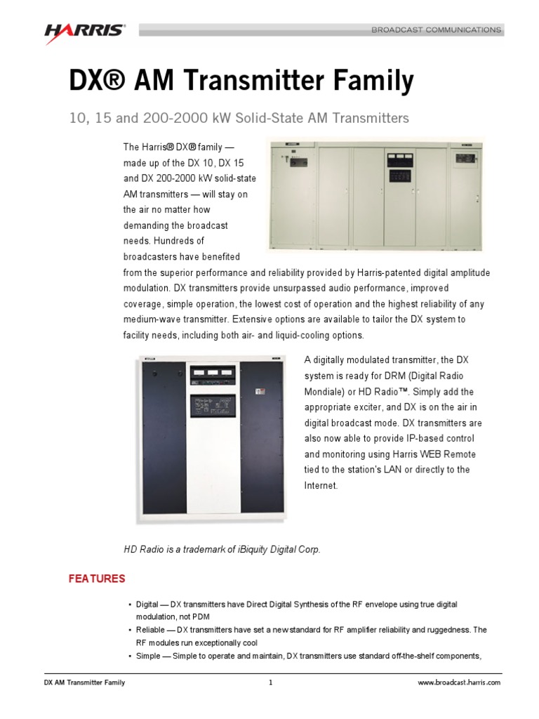 DX AM Transmitter Family | PDF | Watt | Transmitter