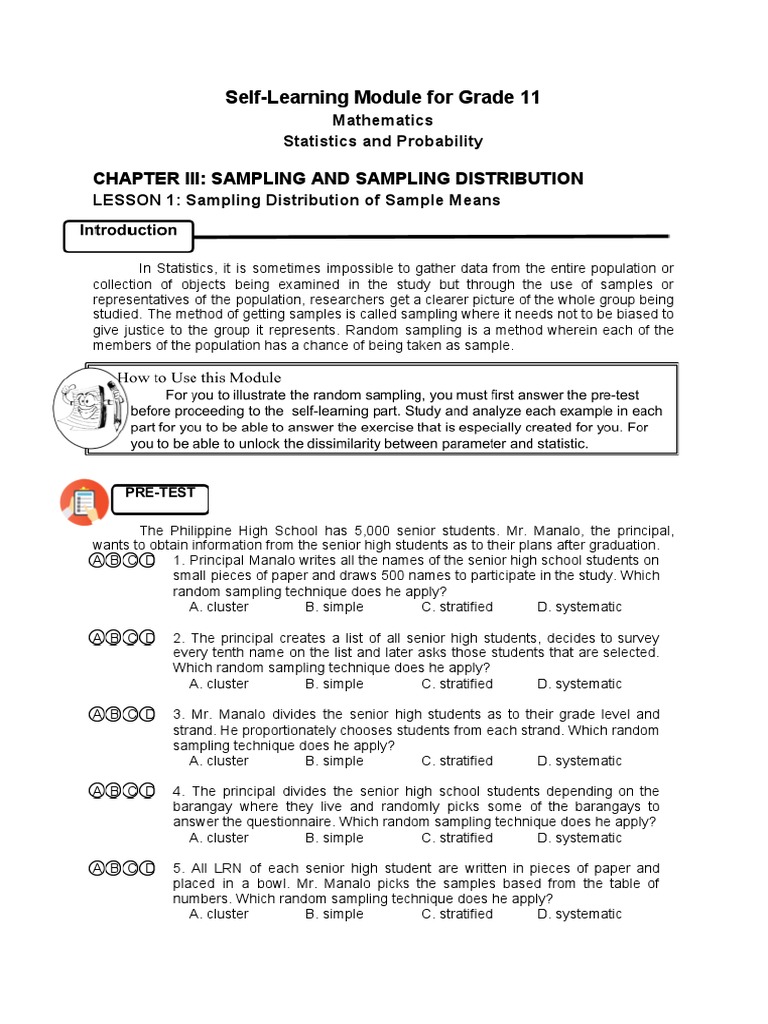 CHAPTER III Sampling and Sampling Distribution | PDF | Sampling ...