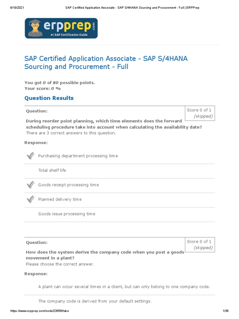 SAP S - 4HANA Sourcing and Procurement - 1 | PDF | Invoice | Receipt