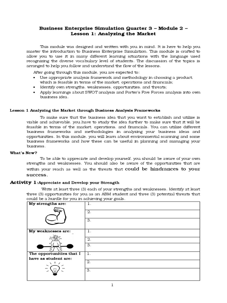 Business Enterprise Simulation Quarter 3 - Module 2 - Lesson 1 ...