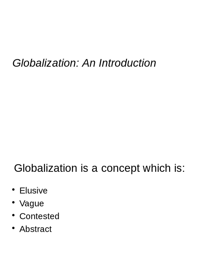 Introduction To Globalization PPT | PDF | Globalization | International ...