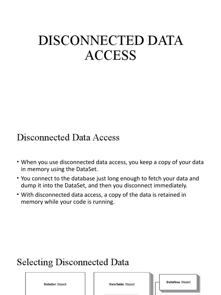 Unit 5 Disconnected Data Access Pdf Relational Database Computer Engineering