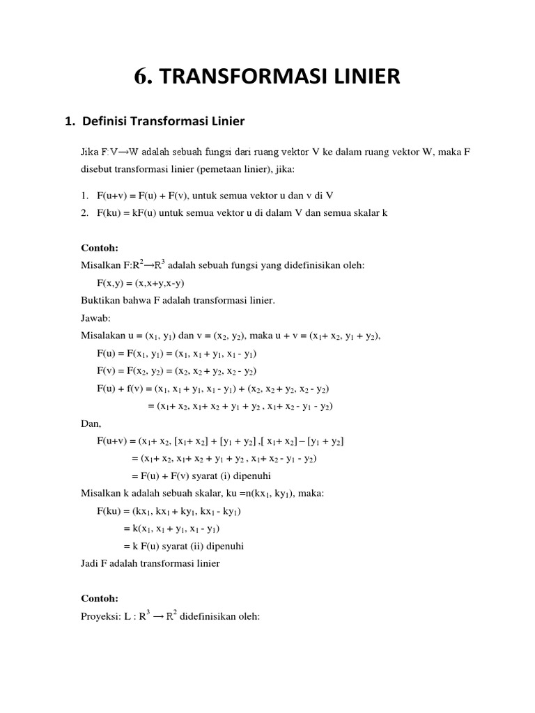 Transformasi Linear | PDF