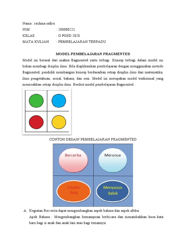 Model Pembelajaran Fragmented Dan Connected | PDF