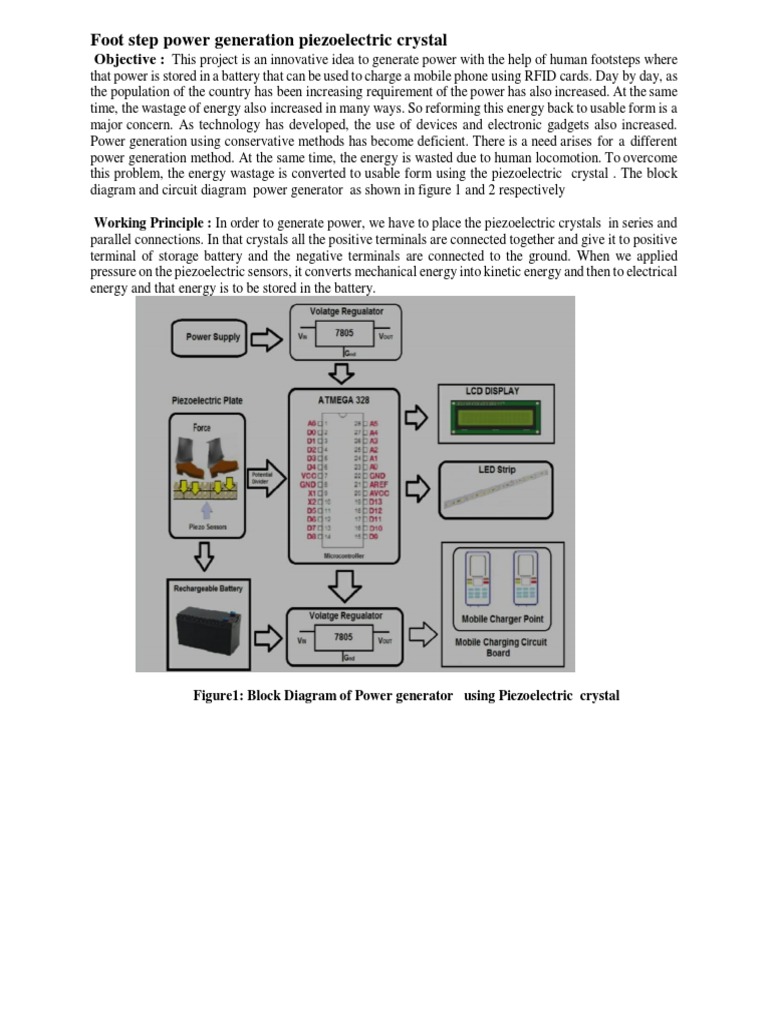 Foot Step Power Generation Piezoelectric Crystal | PDF