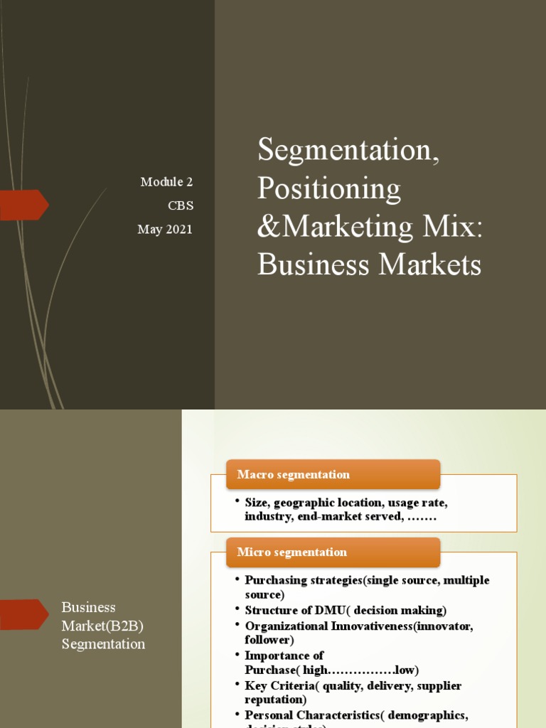 B2B Segmentation and Marketing Mix | PDF | Pricing | Sales